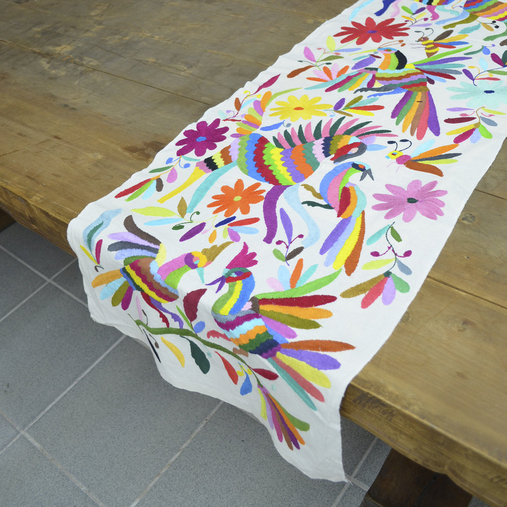 Otomí Hand-Embroidered Table Runner | Lolo Mexican Mercadito