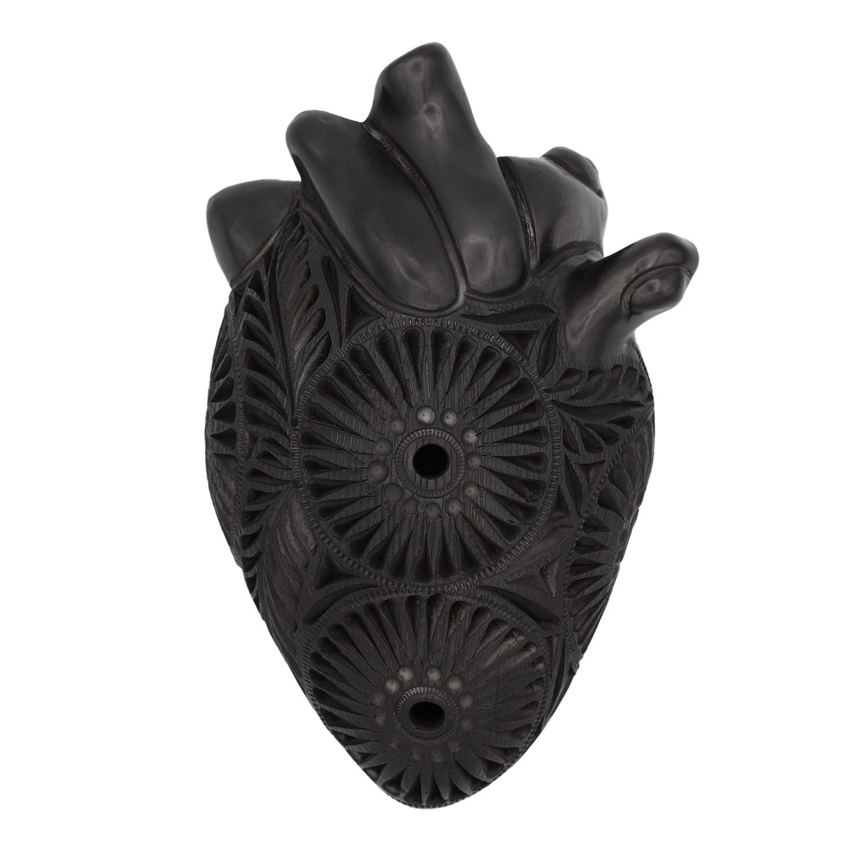 Carved Barro Negro Heart Wall Art Sculpture | Lolo Modern Mexican Mercado