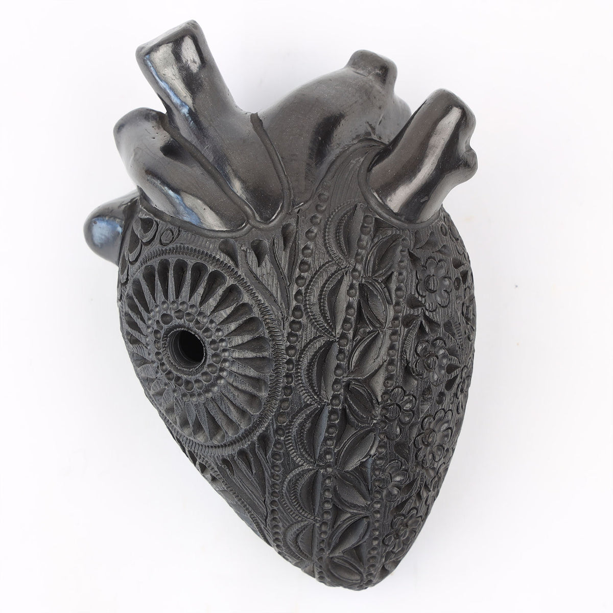 Carved Barro Negro Heart Wall Art Sculpture | Lolo Modern Mexican Mercado
