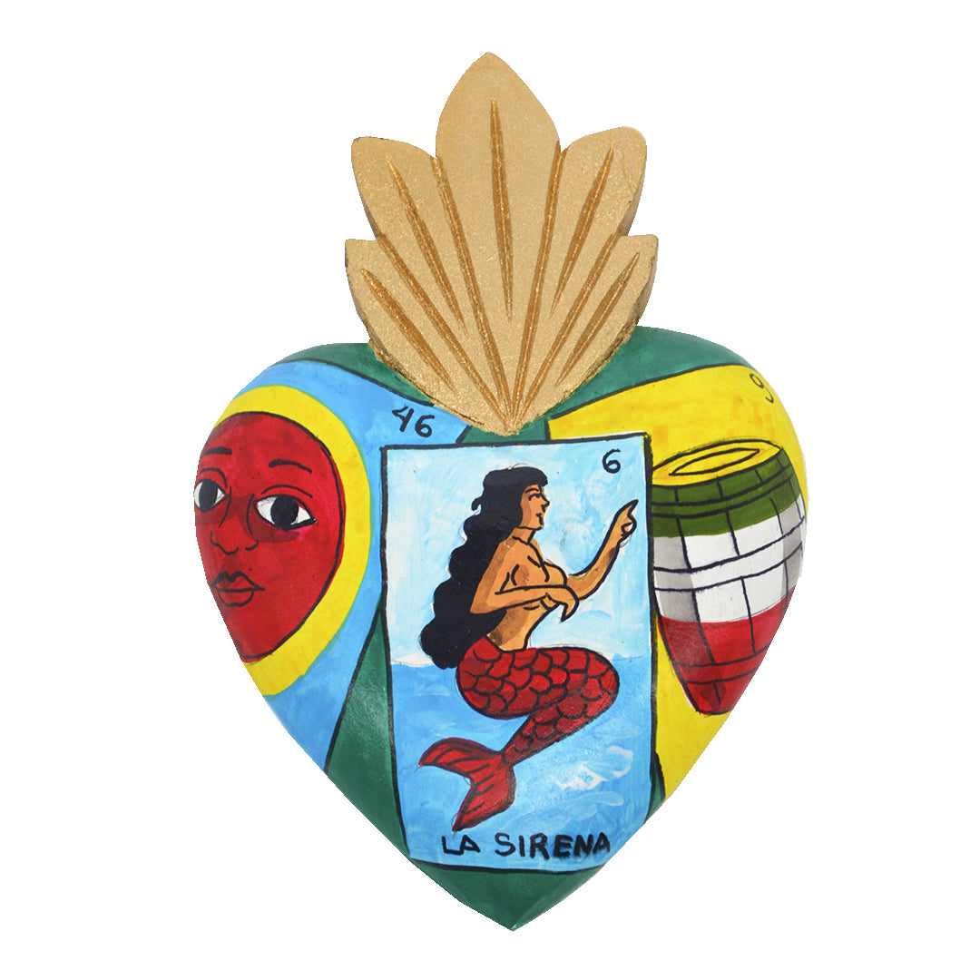 Lotería Wall Art Wooden Heart | Lolo Mexican Mercadito