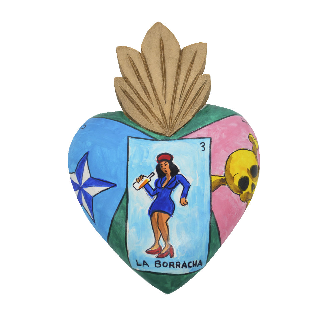 Lotería Wall Art Wooden Heart | Lolo Mexican Mercadito