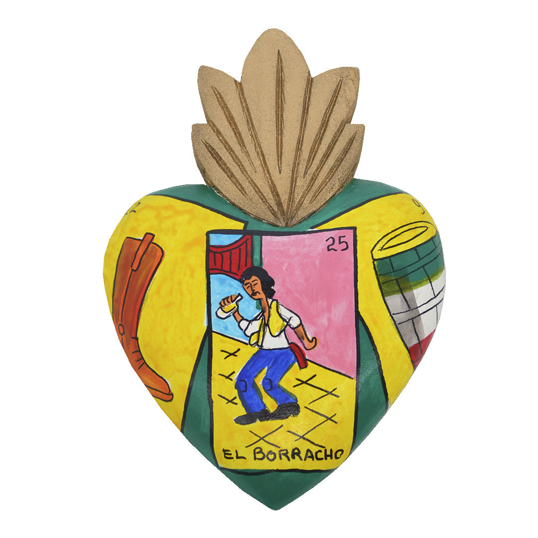 Lotería Wall Art Wooden Heart | Lolo Mexican Mercadito