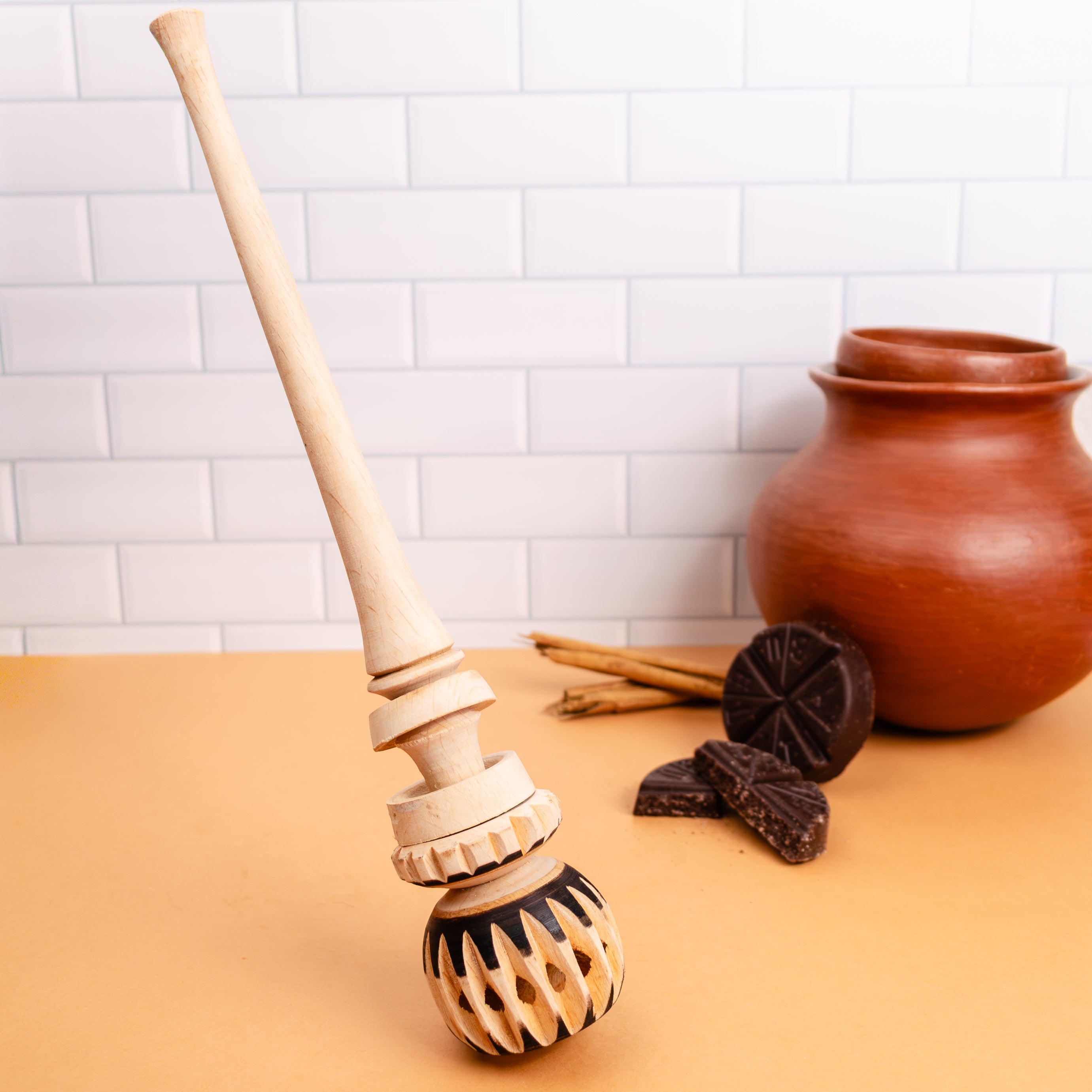 Natural Wooden Molinillo Whisk | Lolo Modern Mexican Mercadito