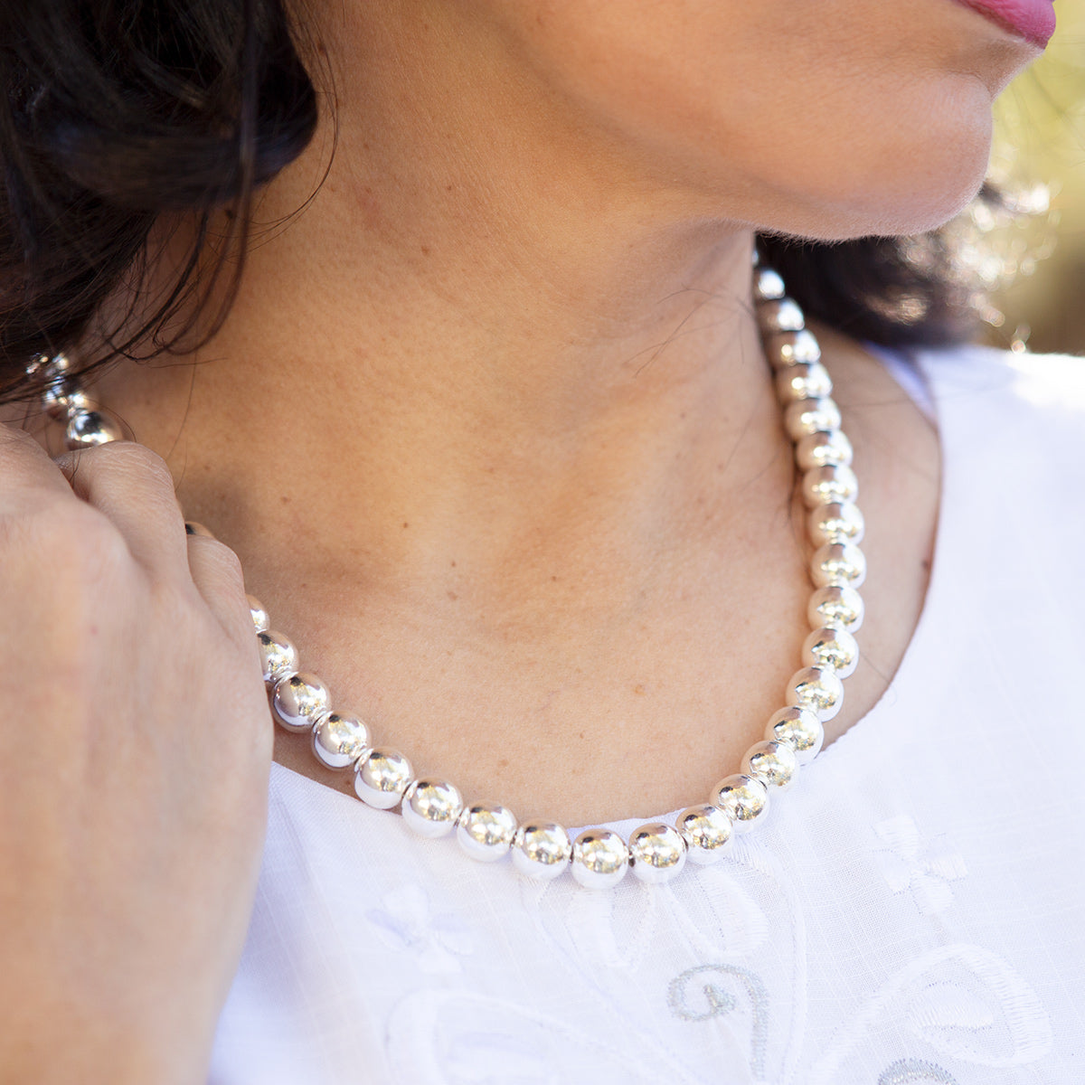 Sterling Silver Bolas Necklace | Lolo Mexican Mercadito