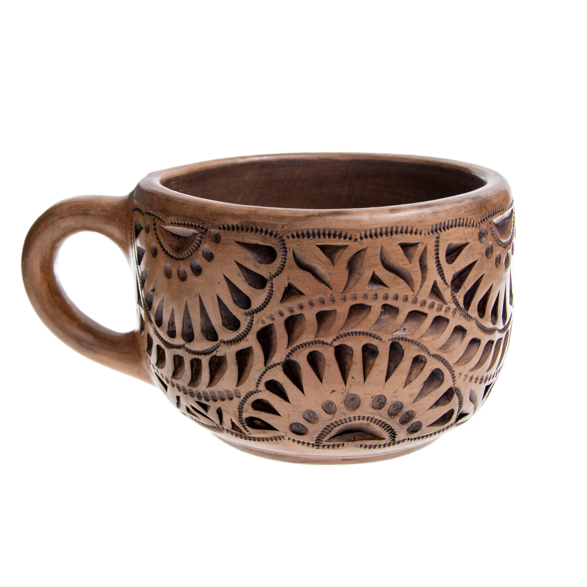 Natural Clay Carved Mug | Lolo Mexican Mercadito