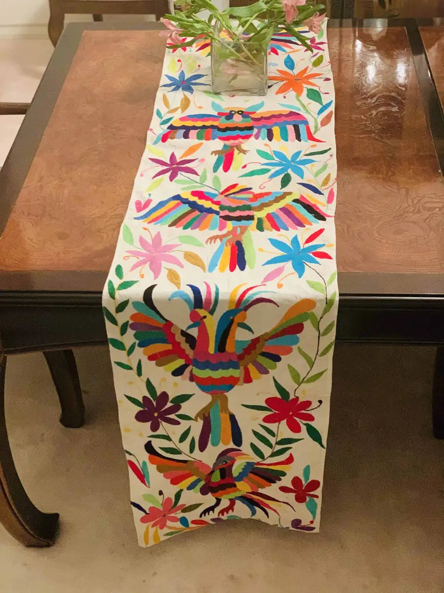 Otomí Hand-Embroidered Table Runner | Lolo Mexican Mercadito