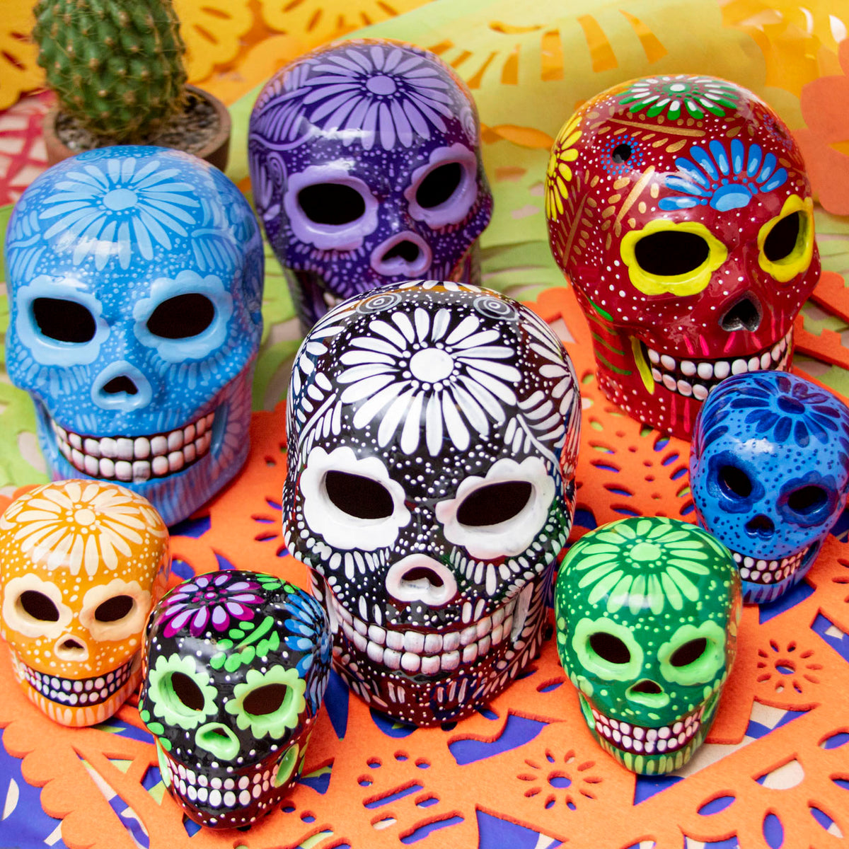 Hand Painted Clay Sugar Skulls, Calaveras | Lolo Modern Mexican Mercado