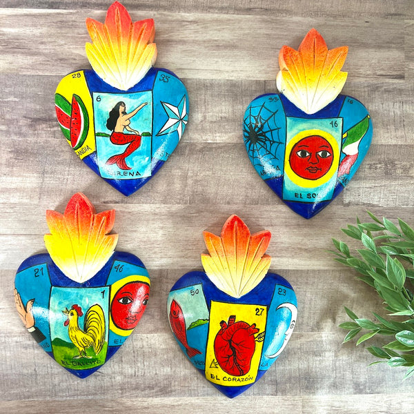 Lotería Wall Art Wooden Heart | Lolo Mexican Mercadito